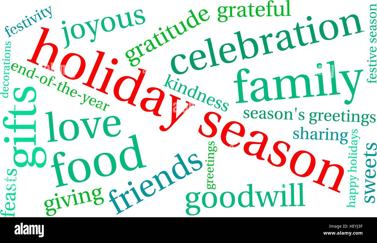 Holiday Season word cloud on a white background Stock Vector Image ...