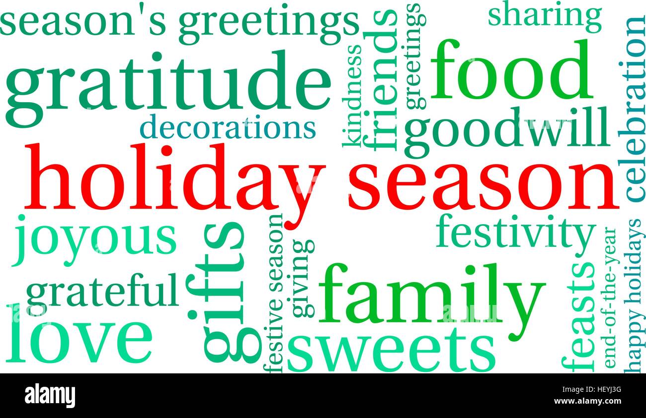 Holiday Season word cloud on a white background Stock Vector Image ...