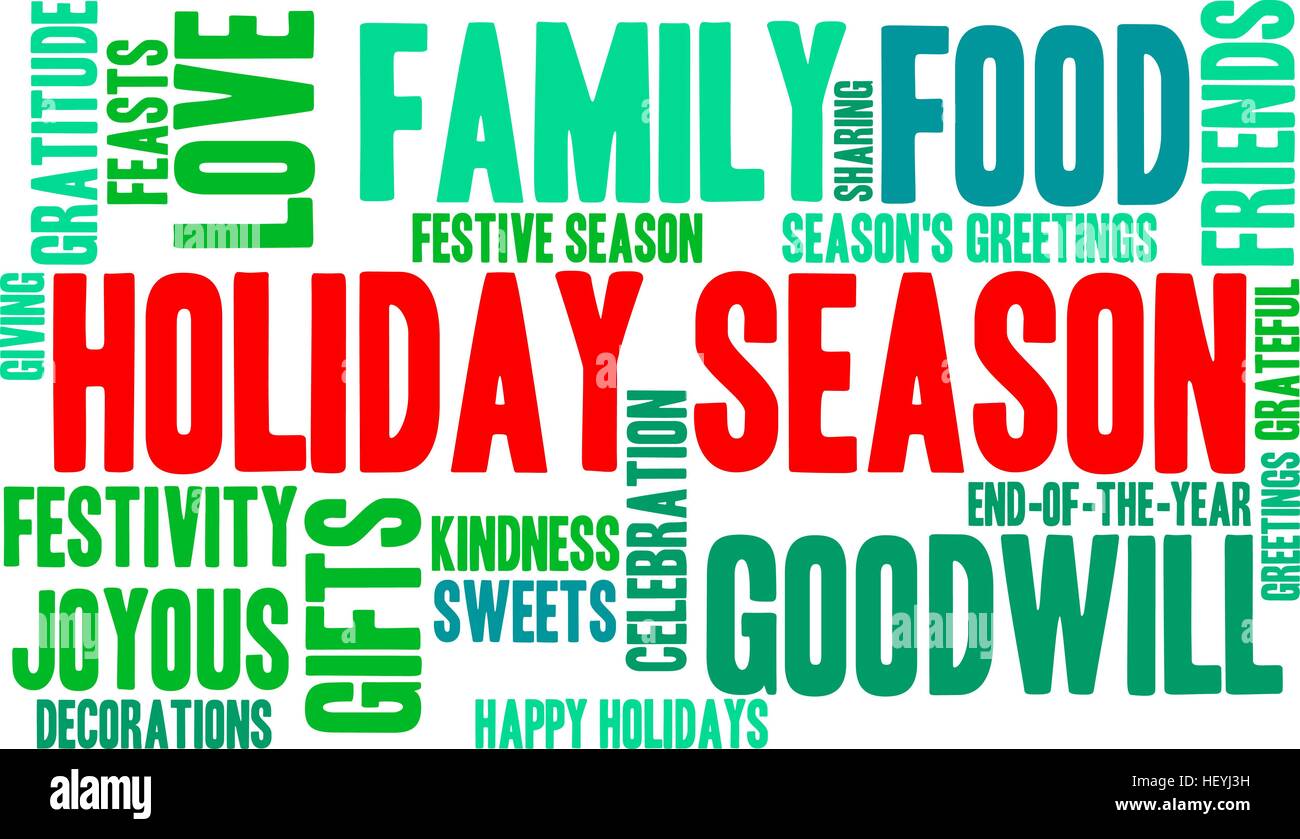 Holiday Season word cloud on a white background Stock Vector Image ...