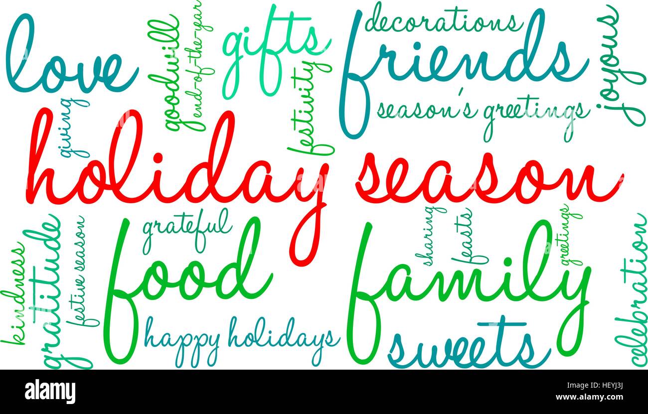 Holiday Season word cloud on a white background Stock Vector Image ...