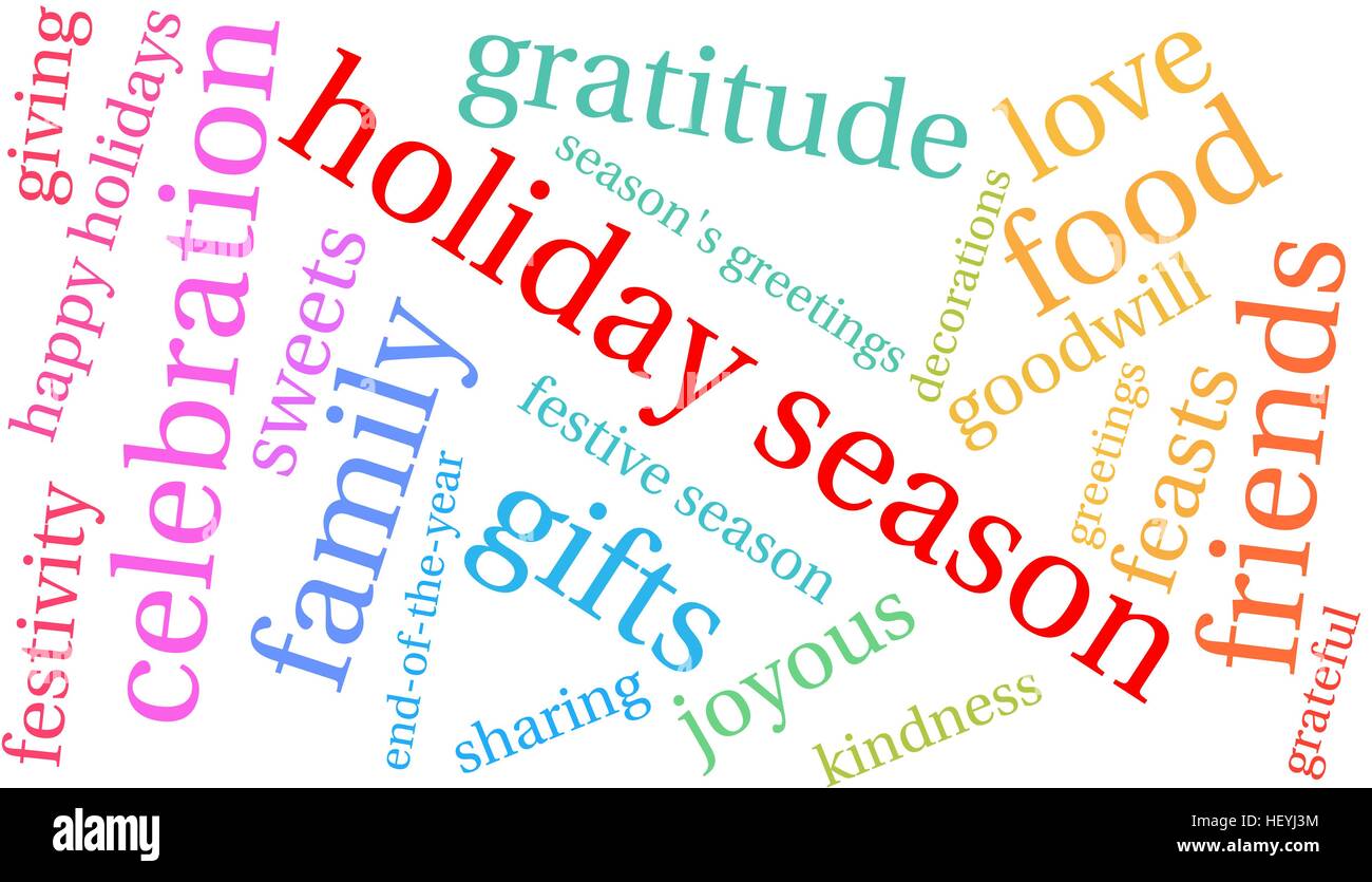 Holiday Season word cloud on a white background Stock Vector Image ...