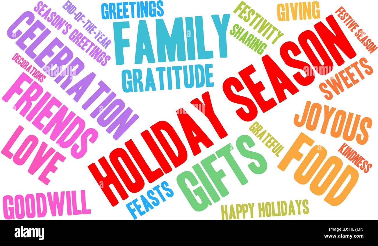 Holiday Season word cloud on a white background Stock Vector Image ...