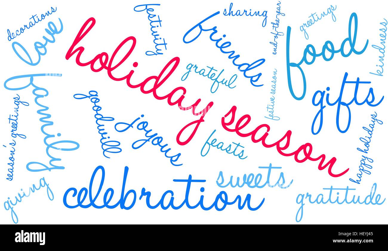 Holiday Season word cloud on a white background Stock Vector Image ...