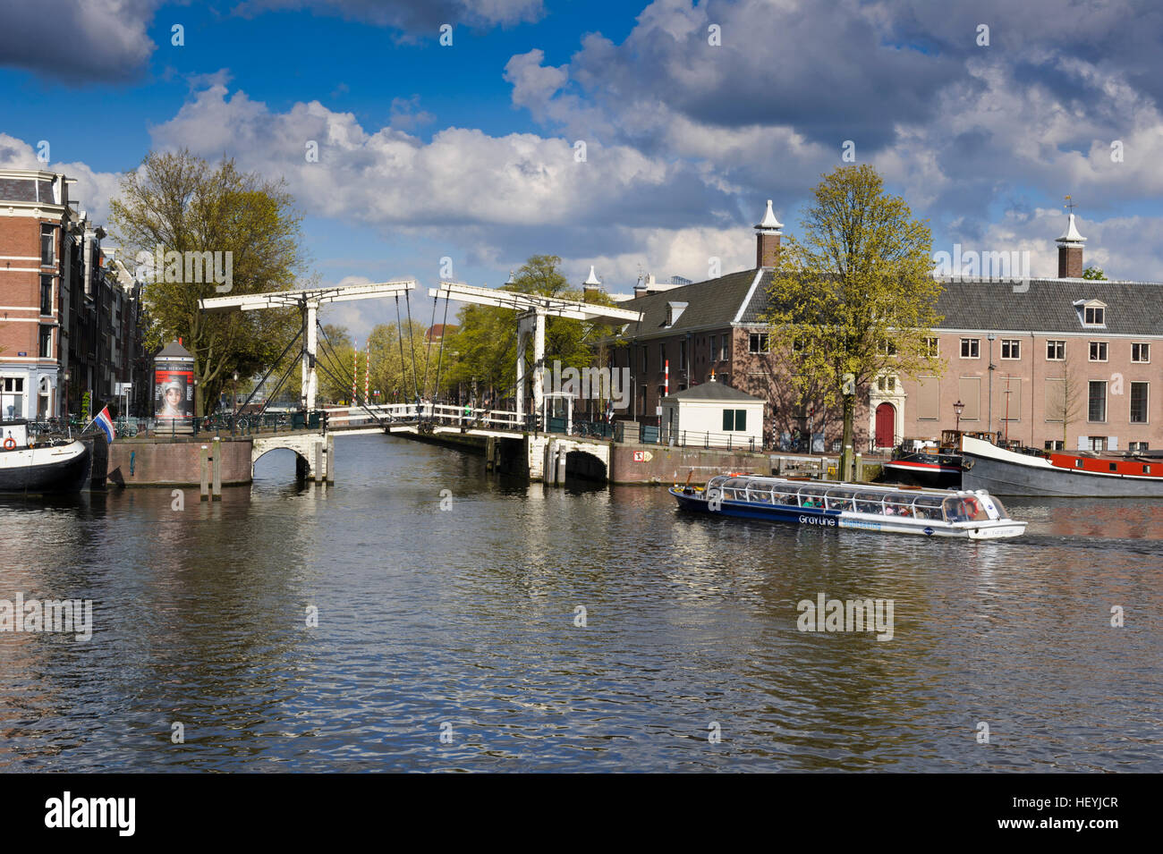 A typical scenic view of the city of Amsterdam, Holland, Netherlands ...