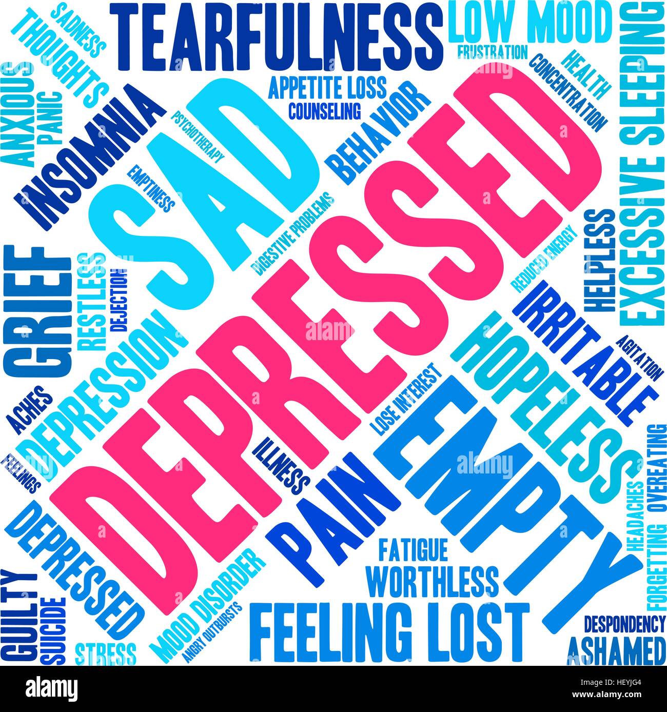 Depressed word cloud on a white background Stock Vector Image & Art - Alamy