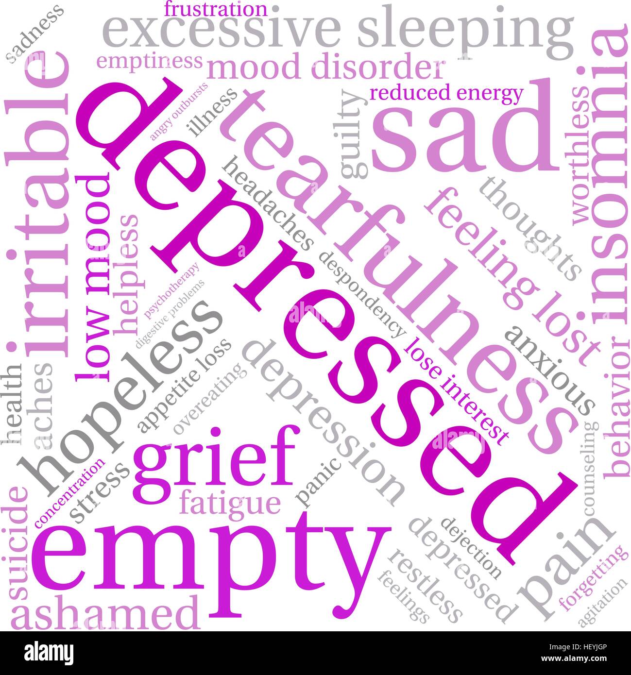 Depressed word cloud on a white background Stock Vector Image & Art - Alamy