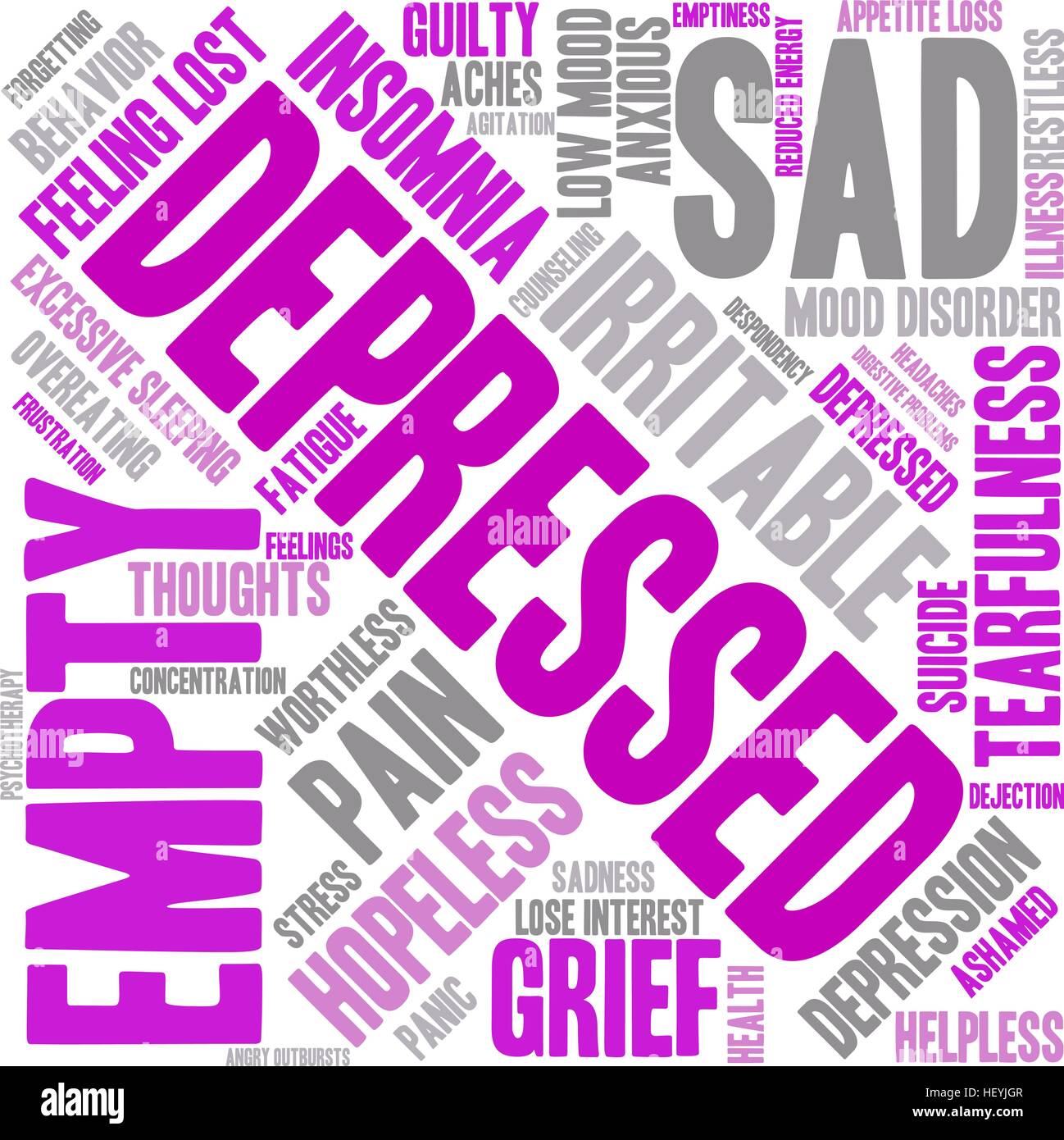 Depressed word cloud on a white background Stock Vector Image & Art - Alamy