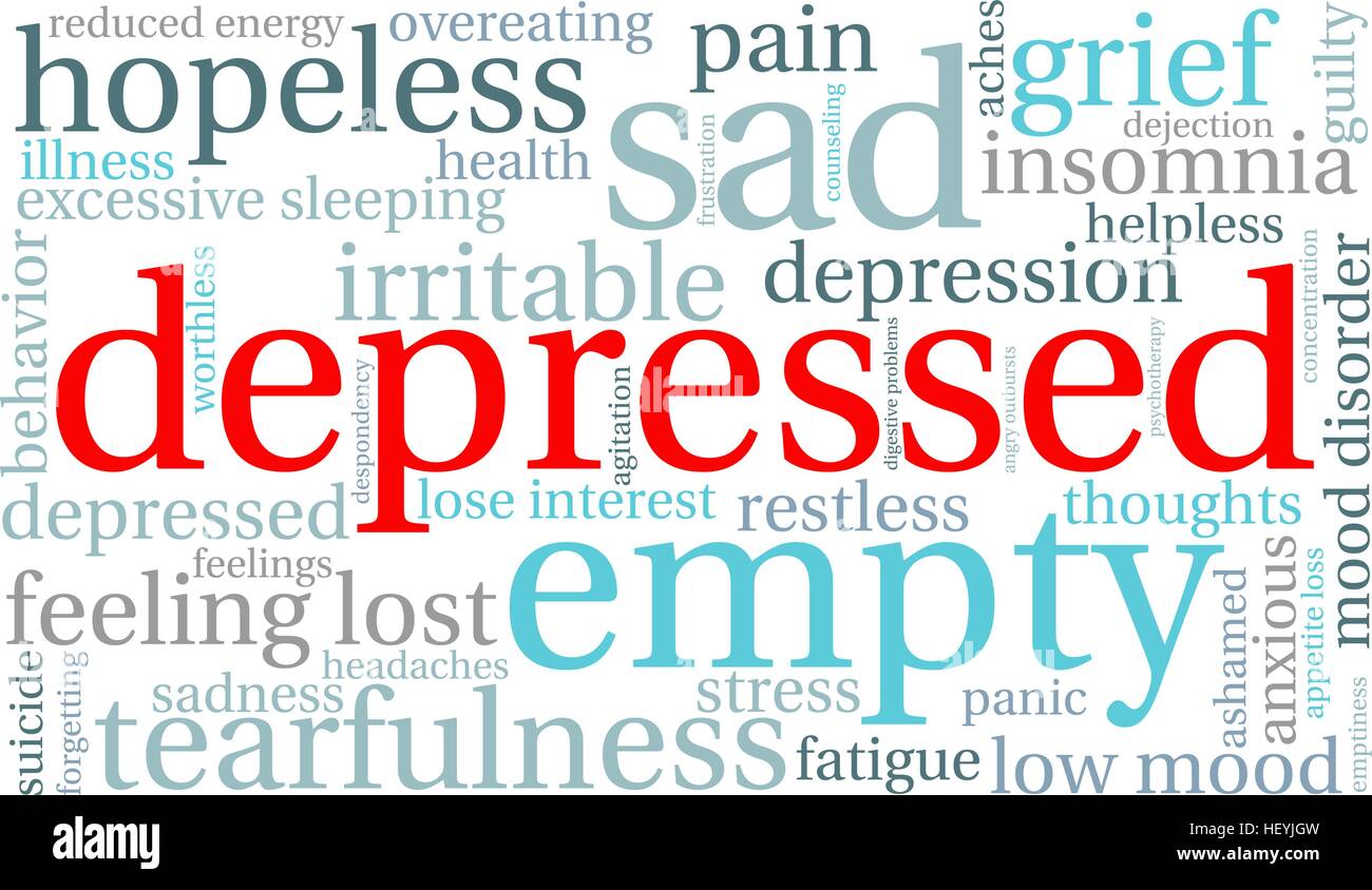 Depressed word cloud on a white background Stock Vector Image & Art - Alamy
