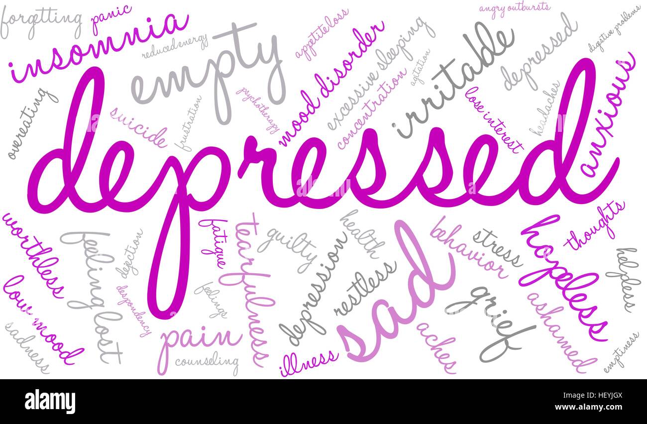 Depressed word cloud on a white background Stock Vector Image & Art - Alamy