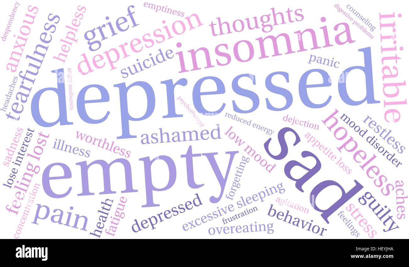 Depressed word cloud on a white background Stock Vector Image & Art - Alamy