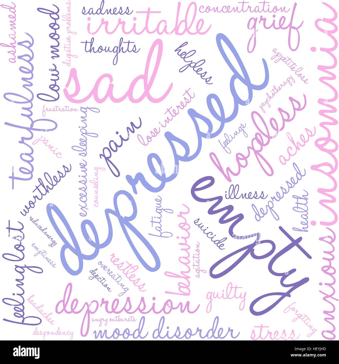 Depressed word cloud on a white background Stock Vector Image & Art - Alamy