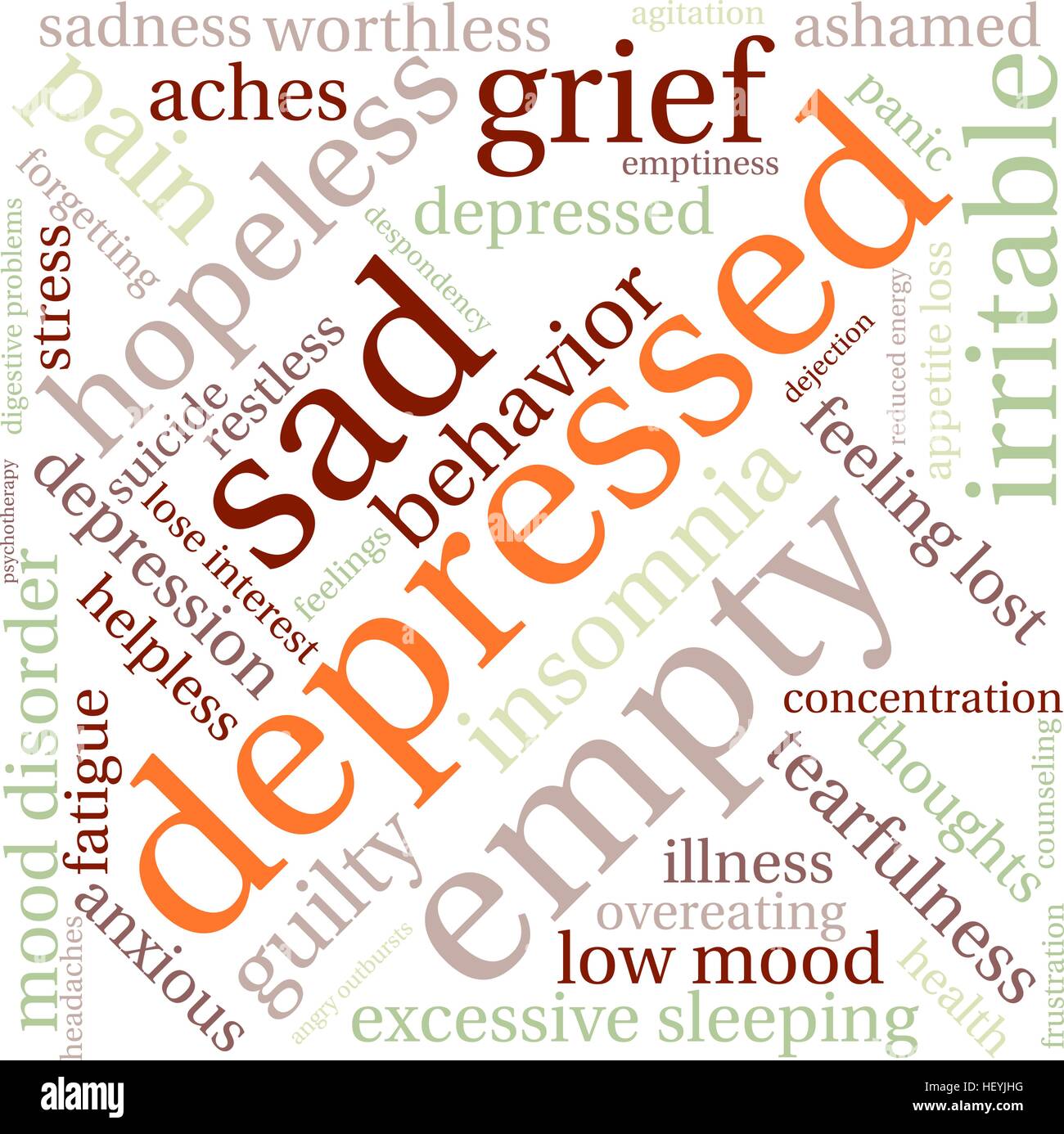Depressed word cloud on a white background Stock Vector Image & Art - Alamy