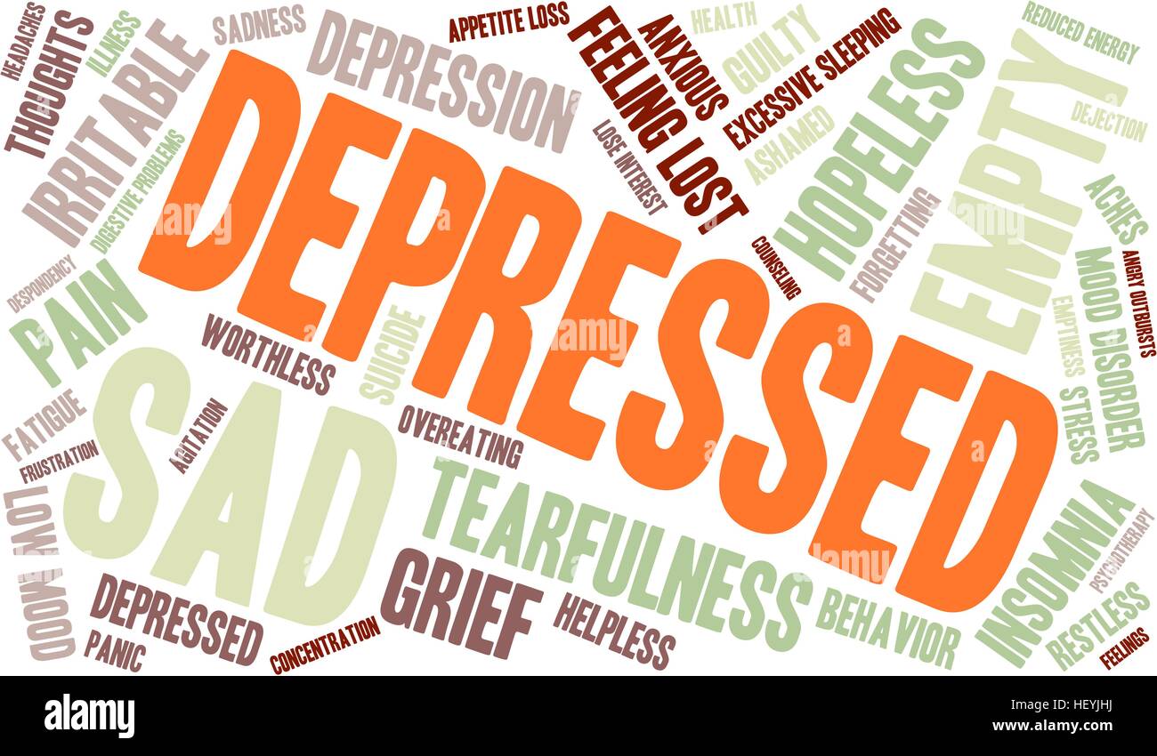 Depressed word cloud on a white background Stock Vector Image & Art - Alamy