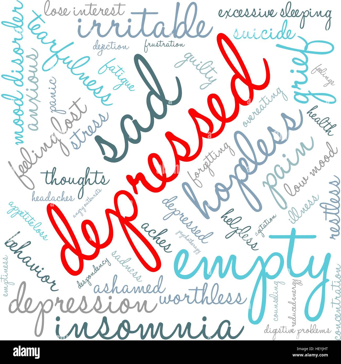 Depressed word cloud on a white background Stock Vector Image & Art - Alamy