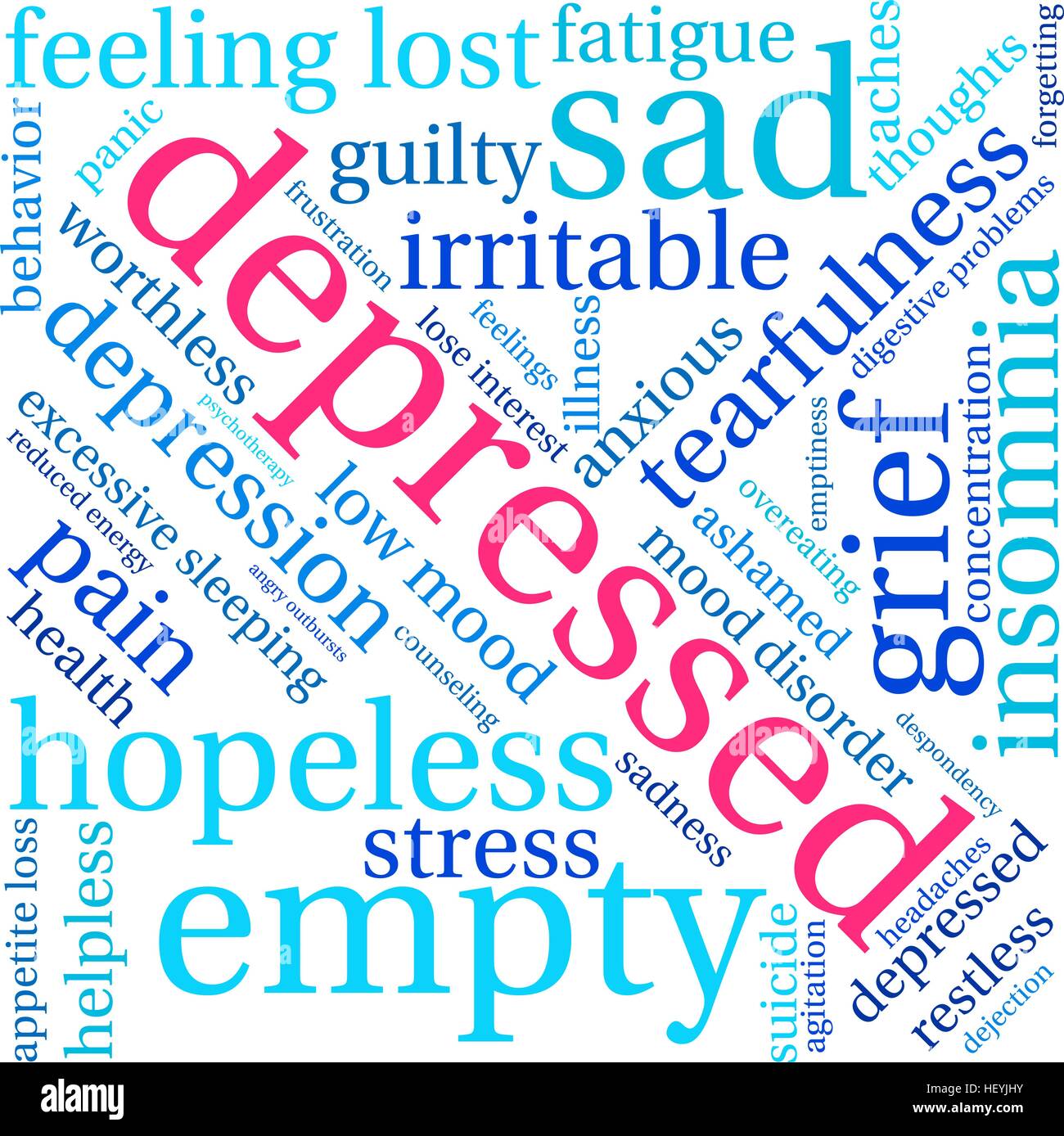 Depressed word cloud on a white background Stock Vector Image & Art - Alamy