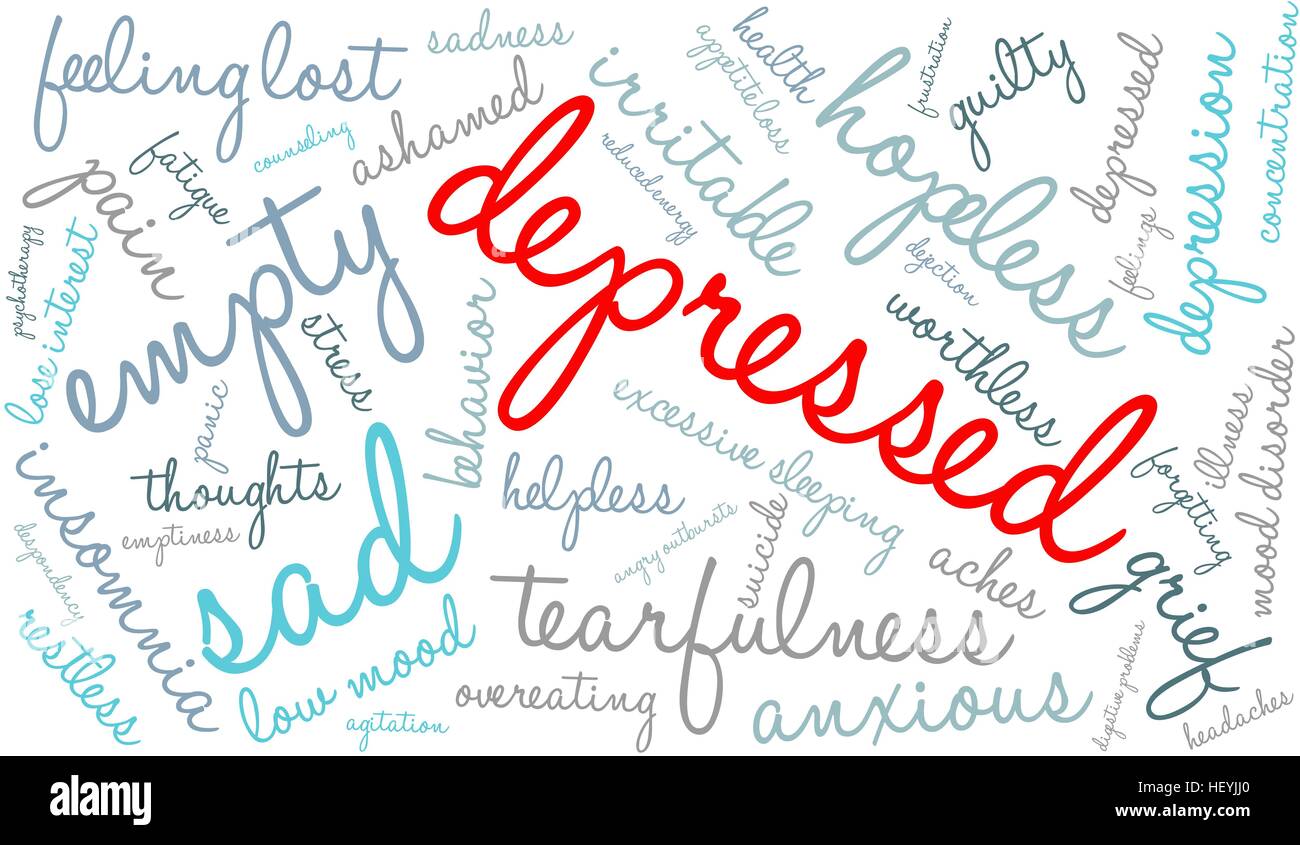 Depressed word cloud on a white background Stock Vector Image & Art - Alamy