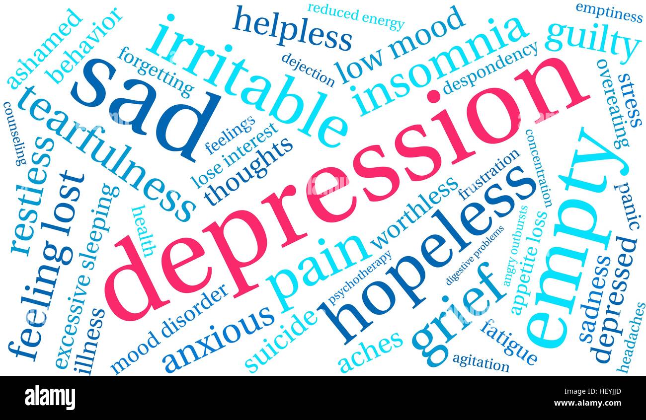 Depression word cloud on a white background Stock Vector Image & Art ...