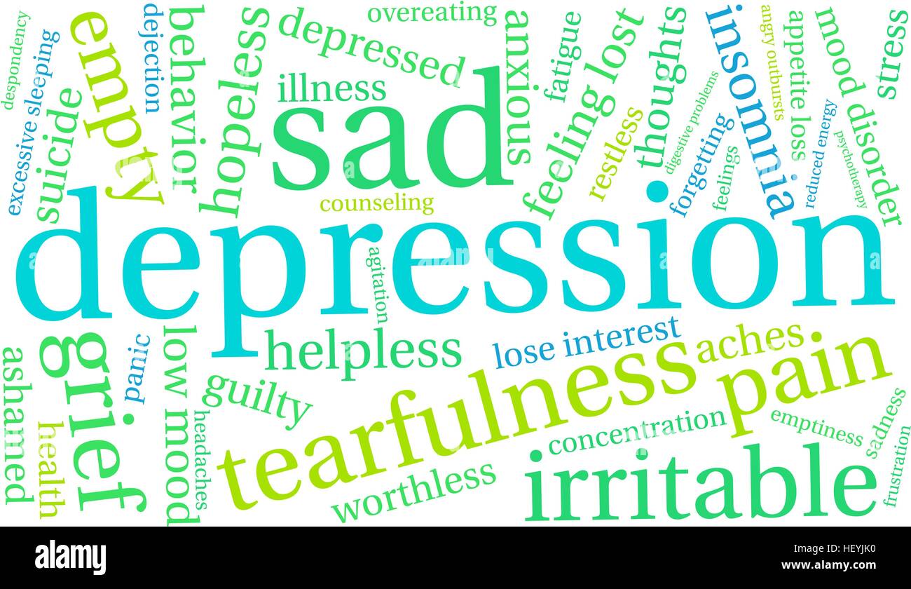 Depression word cloud on white Stock Vector Images - Alamy