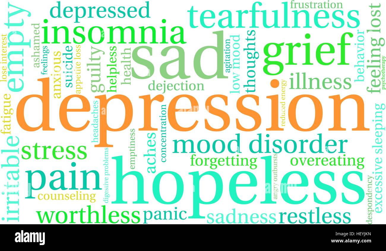 Depression word cloud on a white background Stock Vector Image & Art ...