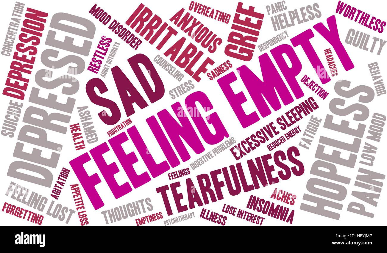 Feeling Empty word cloud on a white background Stock Vector Image & Art ...