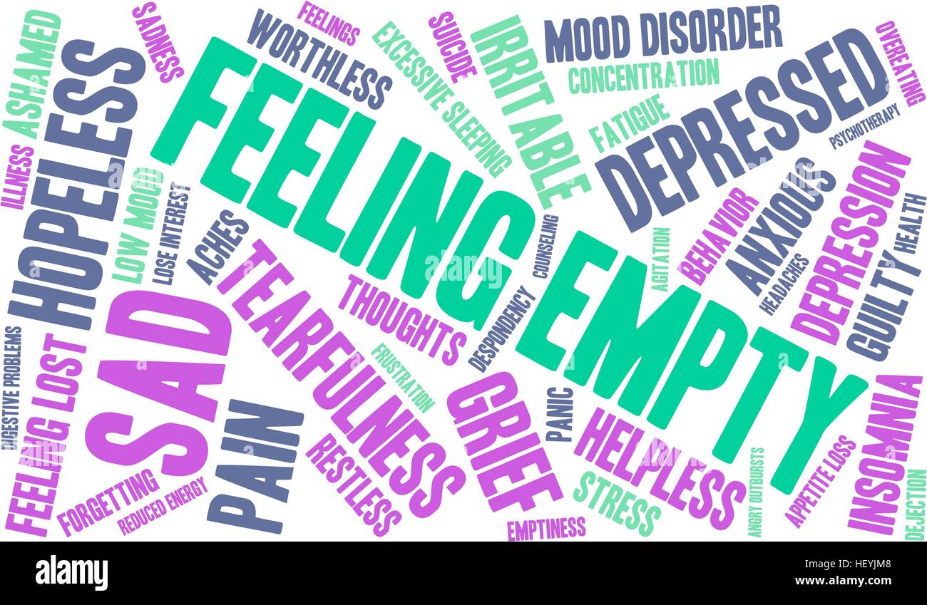Feeling Empty word cloud on a white background Stock Vector Image & Art ...