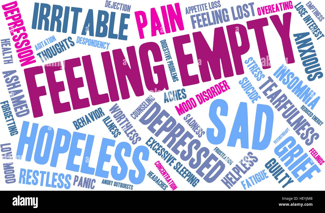 Feeling Empty word cloud on a white background Stock Vector Image & Art ...