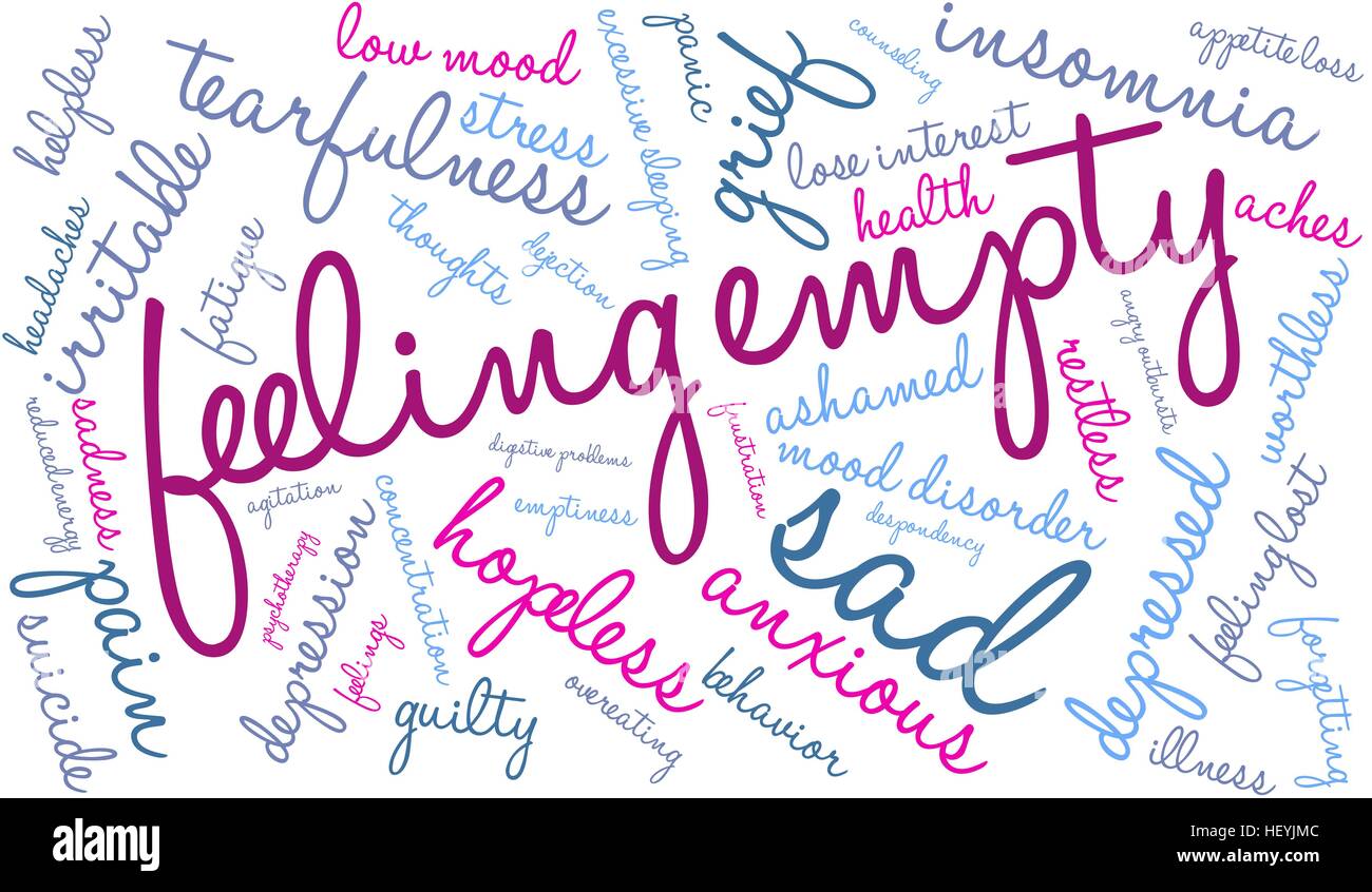 Feeling Empty word cloud on a white background Stock Vector Image & Art ...
