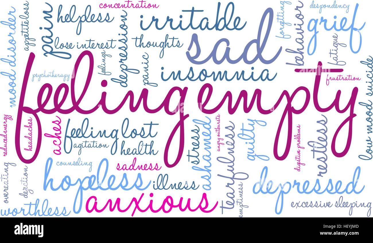 Feeling Empty word cloud on a white background Stock Vector Image & Art ...