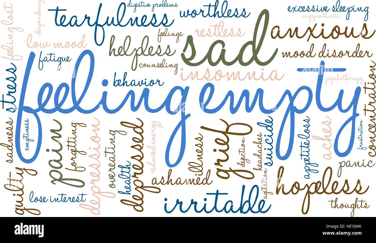 Feeling Empty word cloud on a white background Stock Vector Image & Art ...
