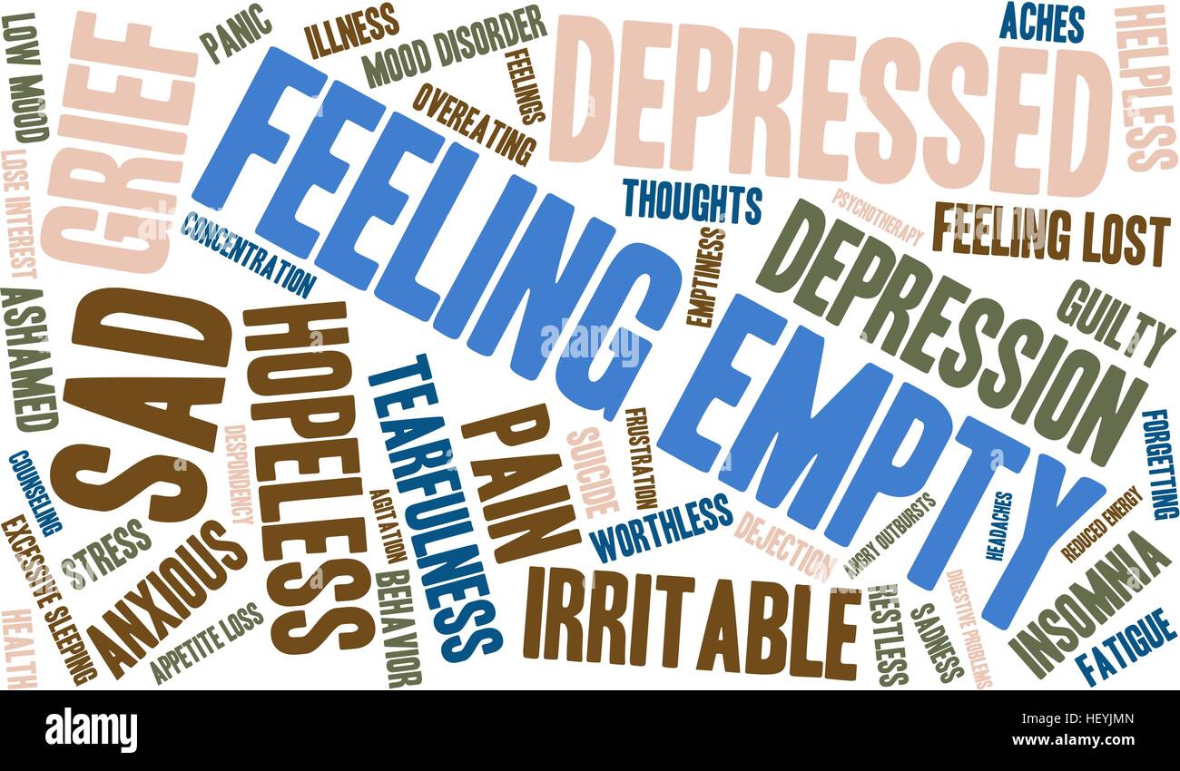 Feeling Empty word cloud on a white background Stock Vector Image & Art ...