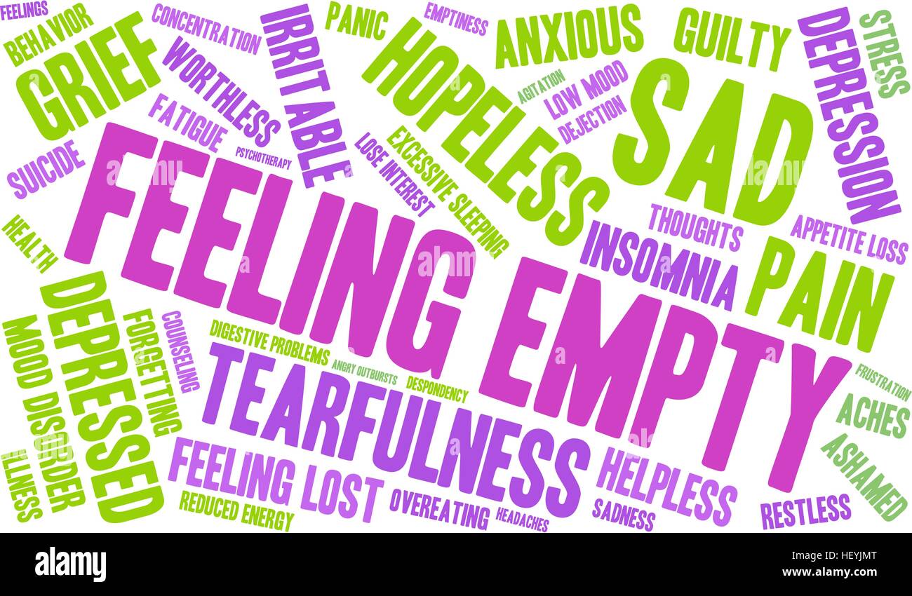Feeling Empty word cloud on a white background Stock Vector Image & Art ...