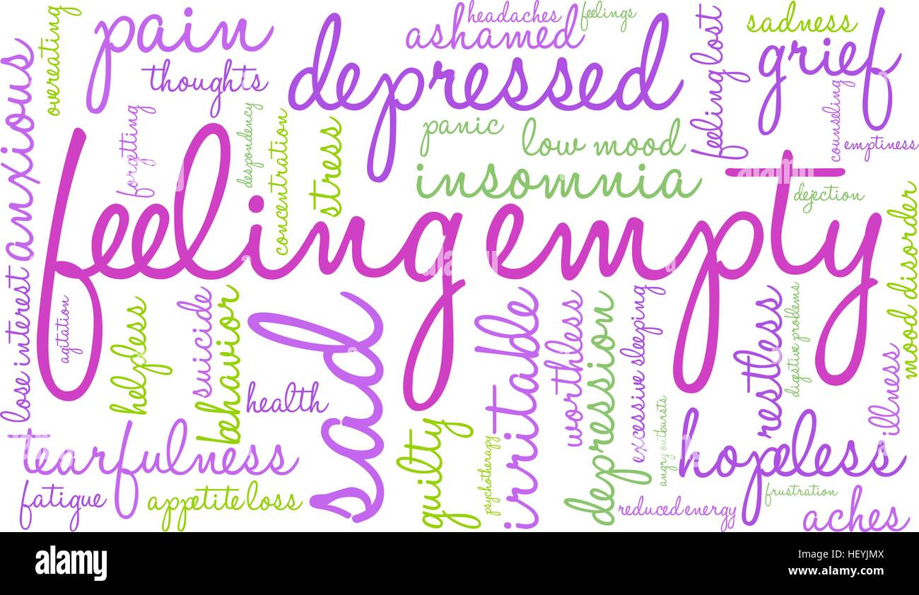 Feeling Empty word cloud on a white background Stock Vector Image & Art ...