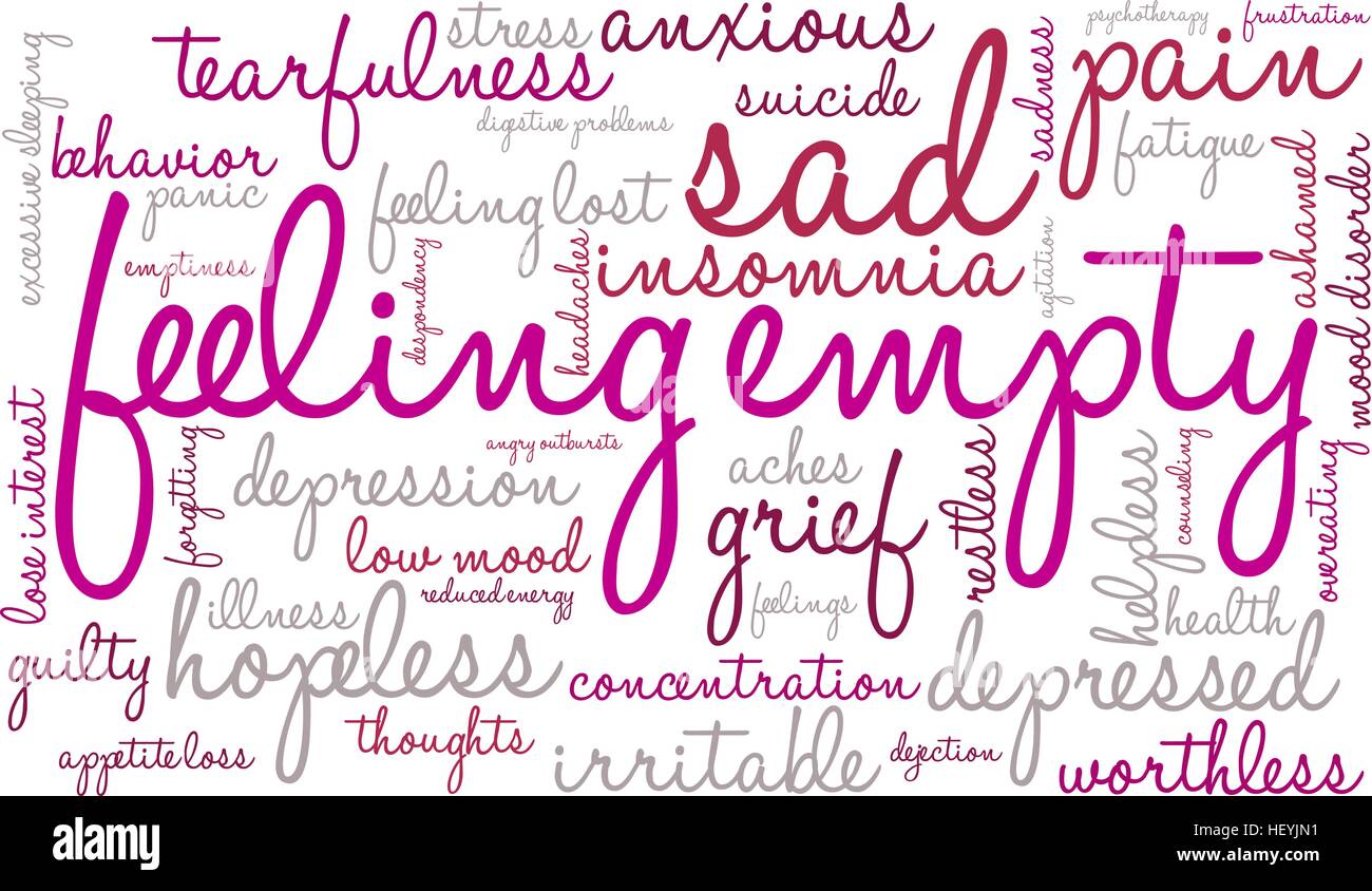 Feeling Empty word cloud on a white background Stock Vector Image & Art ...