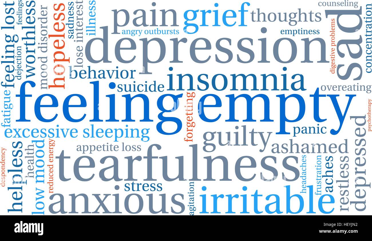 Feeling Empty word cloud on a white background Stock Vector Image & Art ...