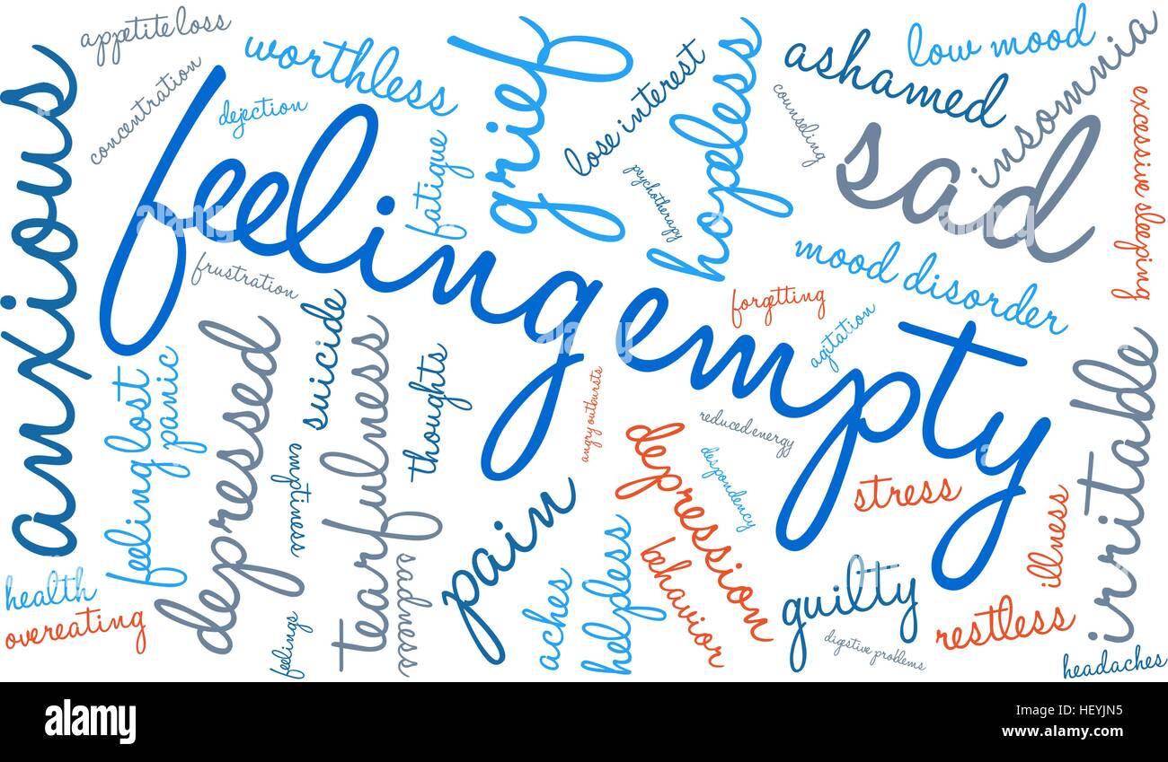 Feeling Empty word cloud on a white background Stock Vector Image & Art ...
