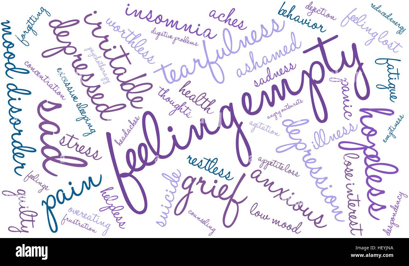 Feeling Empty word cloud on a white background Stock Vector Image & Art ...