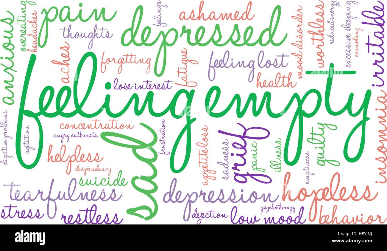 Feeling Empty word cloud on a white background Stock Vector Image & Art ...