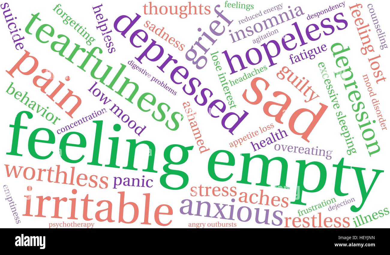 Feeling Empty word cloud on a white background Stock Vector Image & Art ...