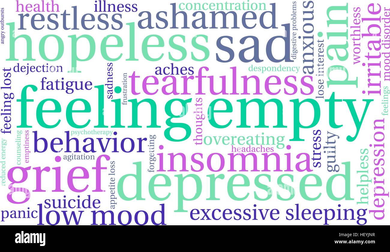 Feeling Empty word cloud on a white background Stock Vector Image & Art ...