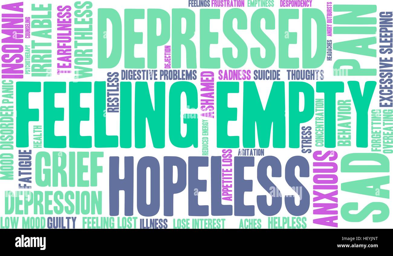 Feeling Empty word cloud on a white background Stock Vector Image & Art ...