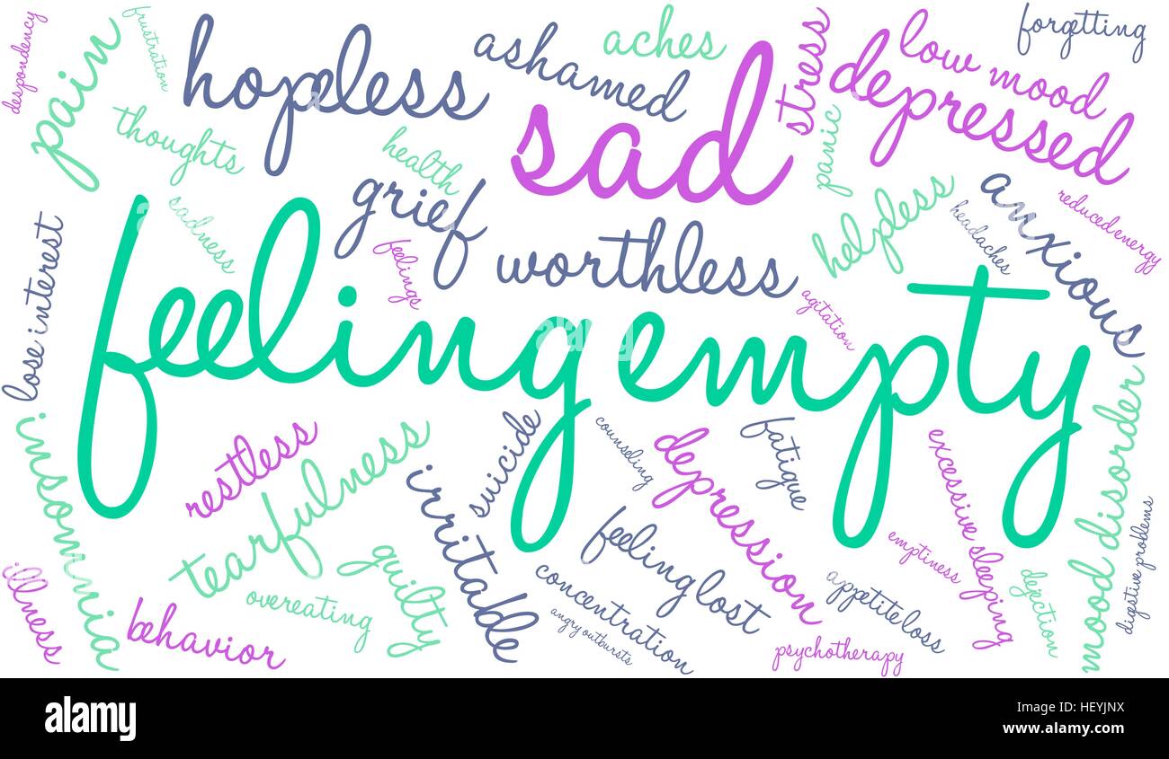 Feeling Empty word cloud on a white background Stock Vector Image & Art ...
