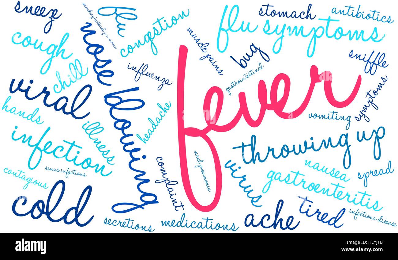 Fever word cloud on a white background Stock Vector Image & Art - Alamy