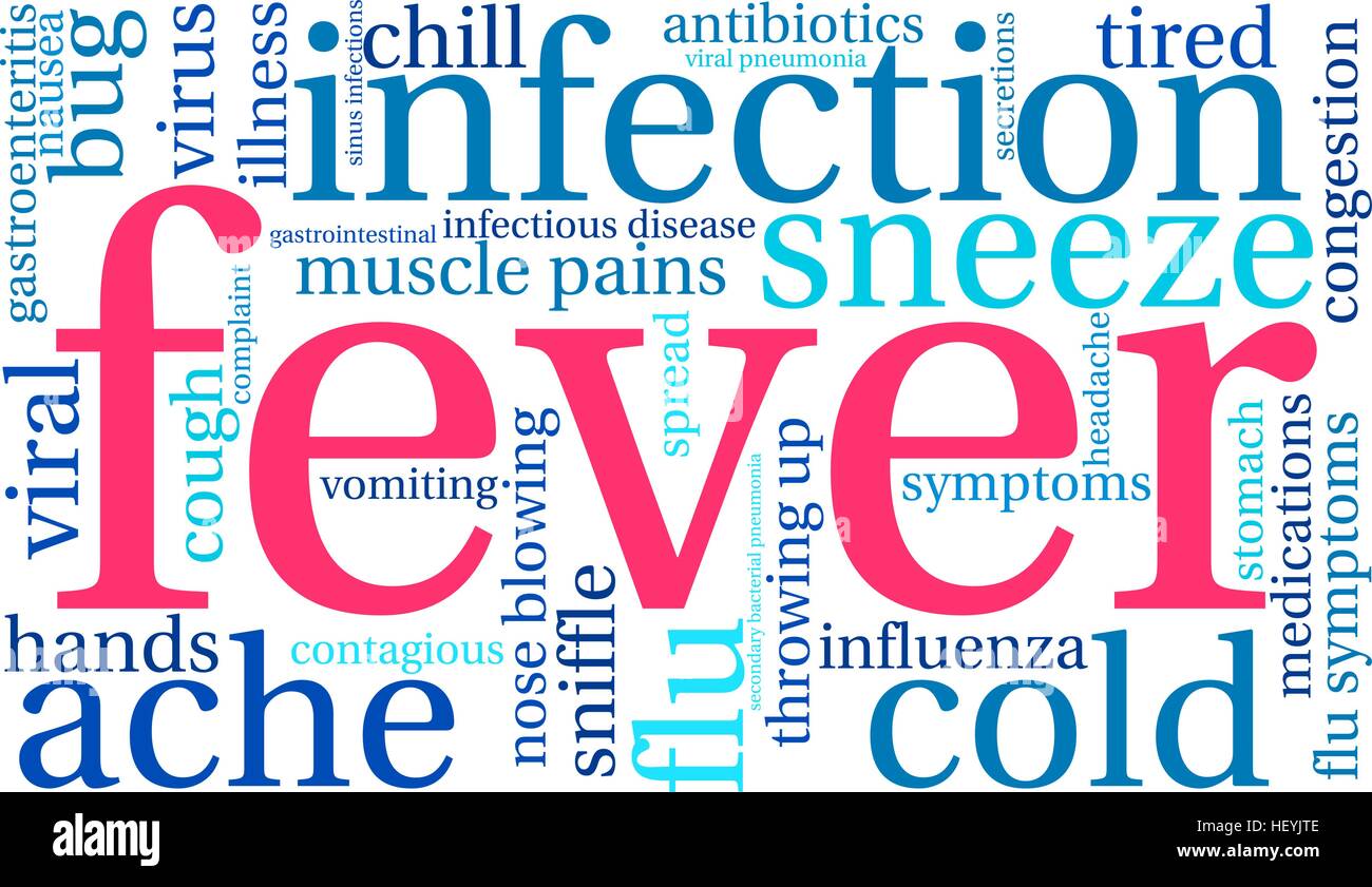 Fever word cloud on a white background Stock Vector Image & Art - Alamy