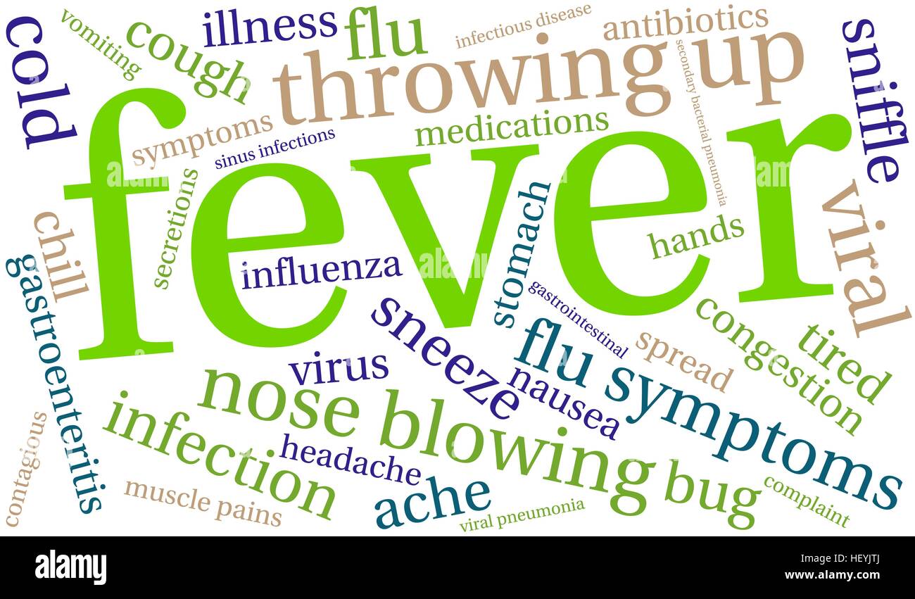Fever word cloud on a white background Stock Vector Image & Art - Alamy