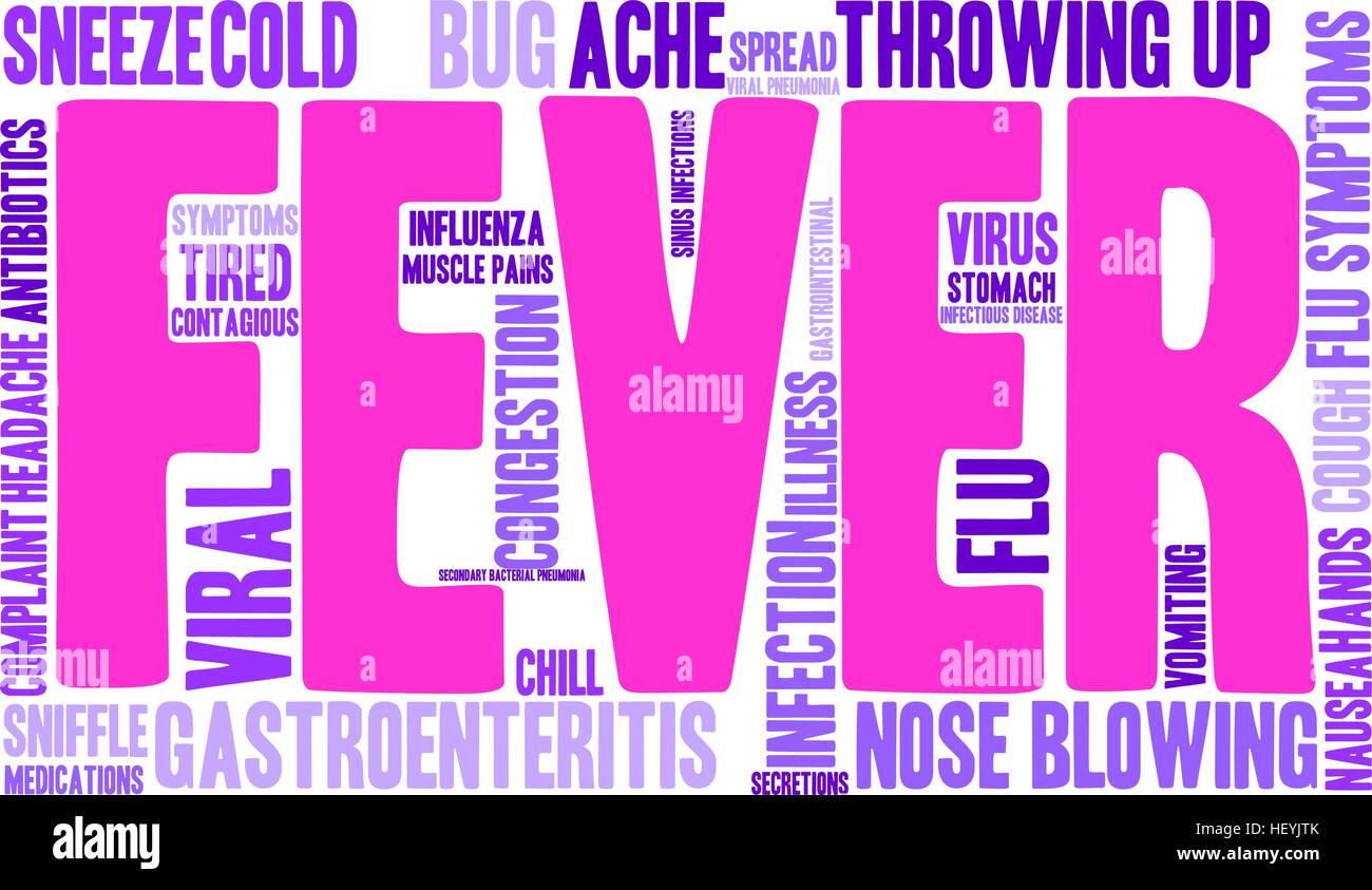 Fever word cloud on a white background Stock Vector Image & Art - Alamy