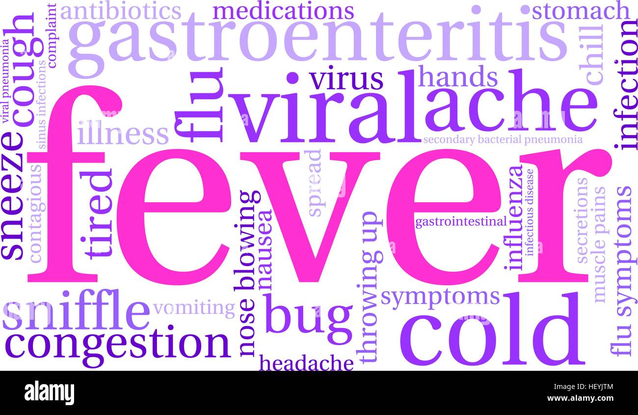 Fever word cloud on a white background Stock Vector Image & Art - Alamy