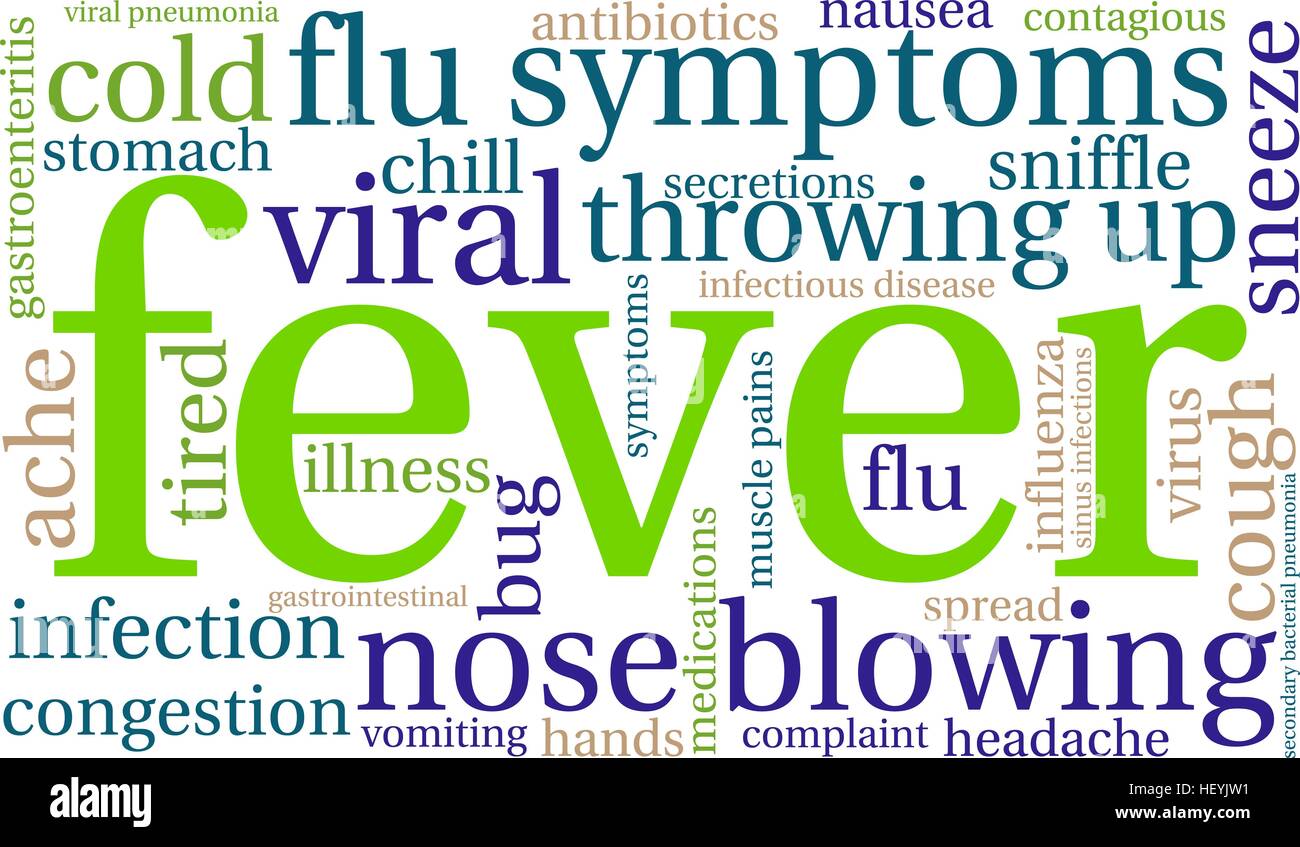 Fever word cloud on a white background Stock Vector Image & Art - Alamy