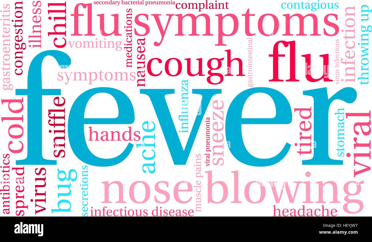 Fever word cloud on a white background Stock Vector Image & Art - Alamy