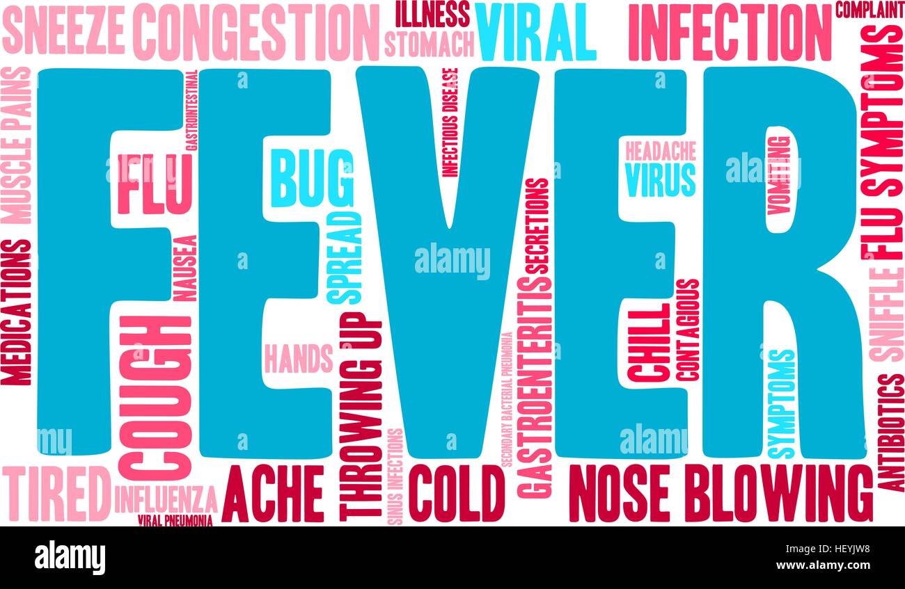 Fever word cloud on a white background Stock Vector Image & Art - Alamy