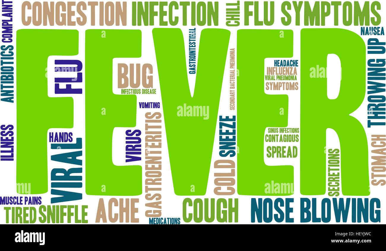 Fever word cloud on a white background Stock Vector Image & Art - Alamy